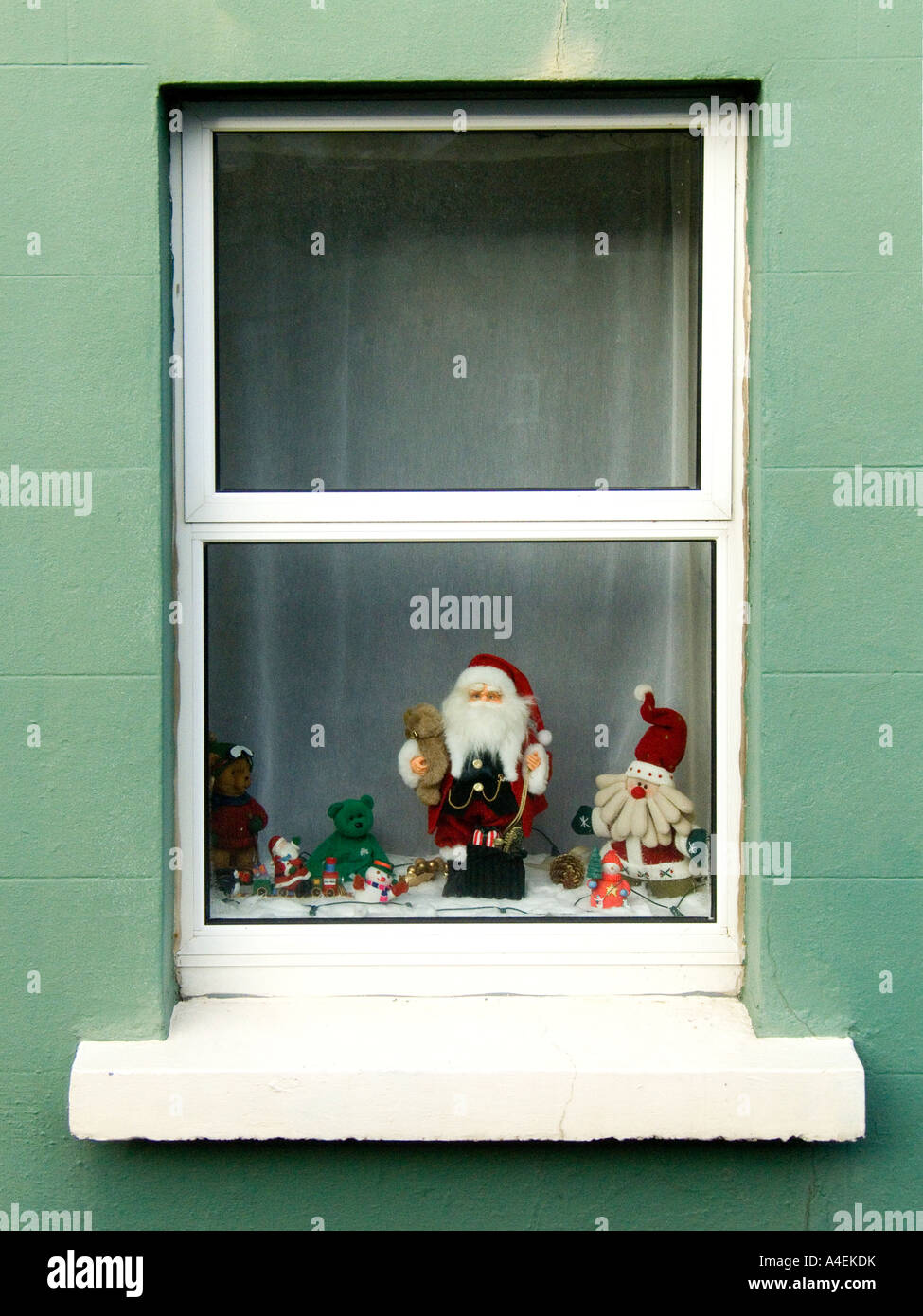 A little traditional window display in the window of a home in Ireland ...