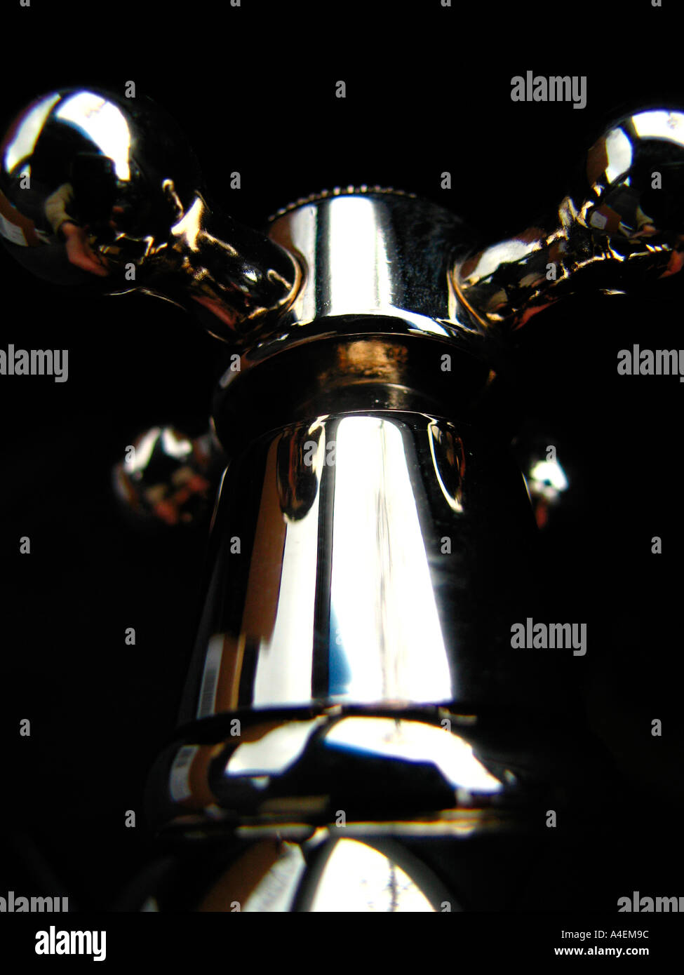 Detail of water tap top in antique brass style finish Stock Photo - Alamy