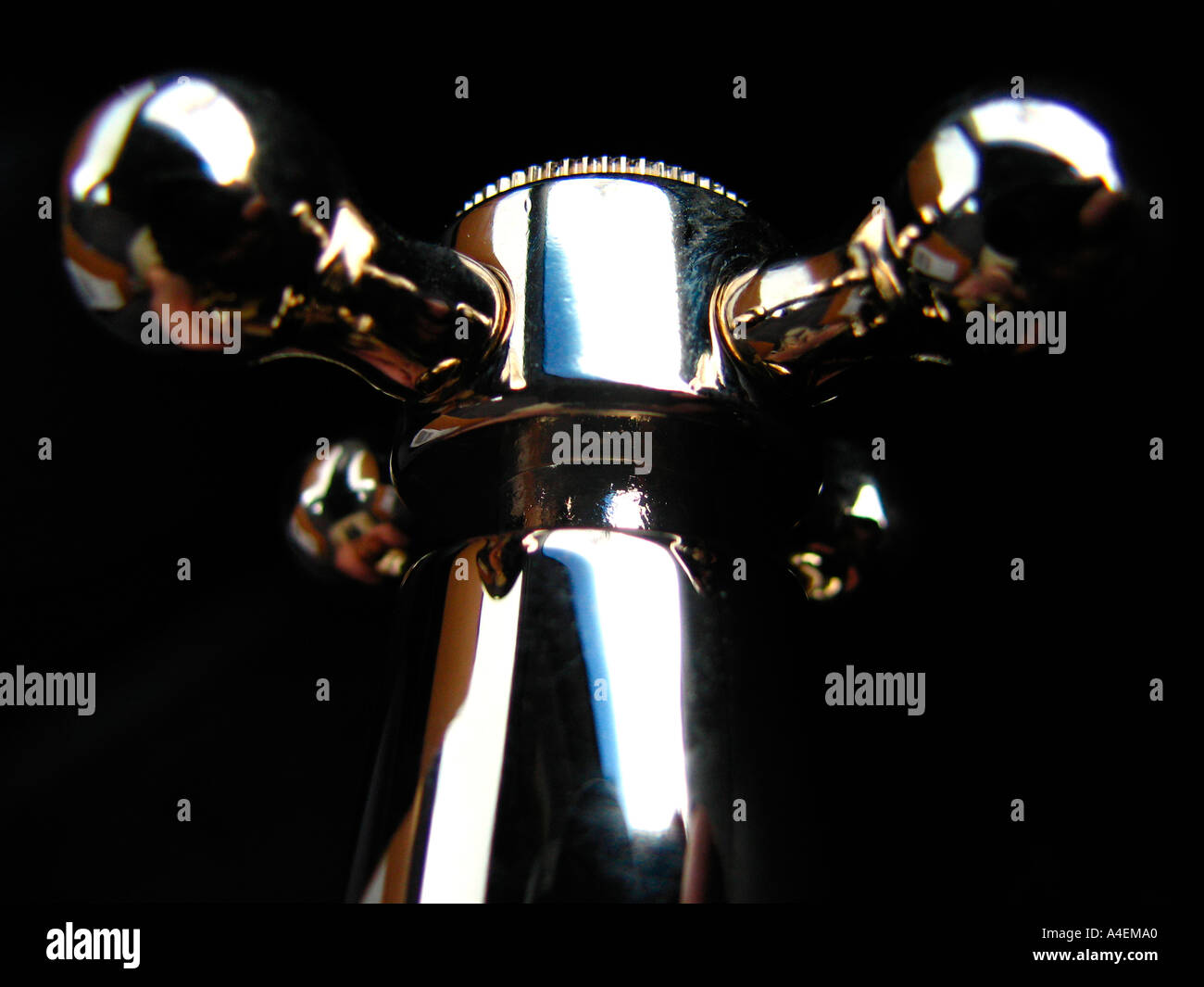 Detail of water tap top in antique brass style finish Stock Photo - Alamy