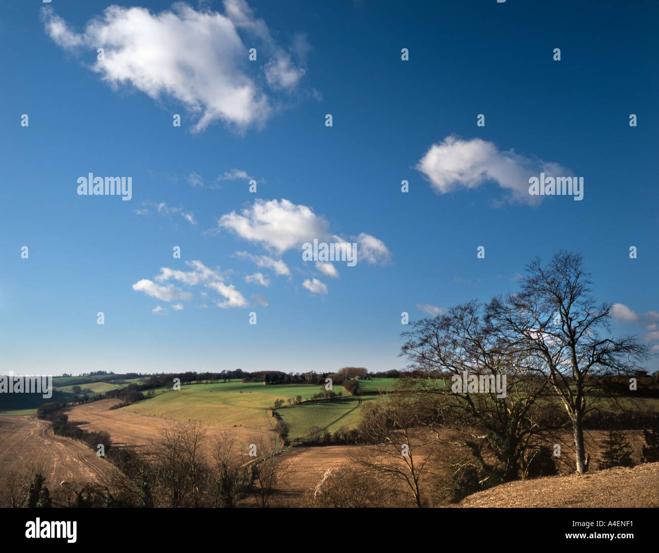 Winter landscape view of the Kent countryside England UK Stock Photo ...