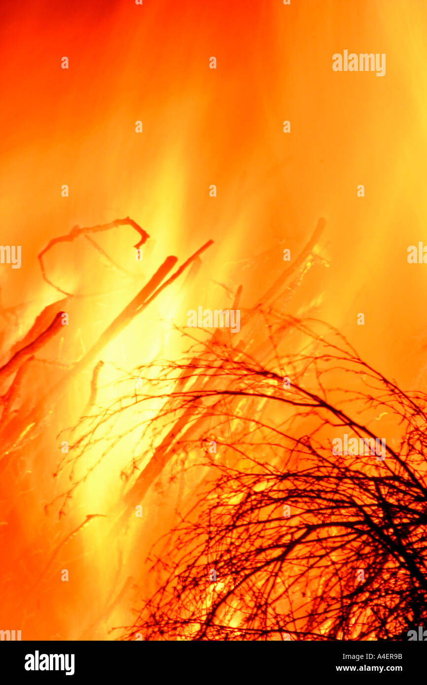 Bonfire lit on eastern in the north german province of lower saxony ...