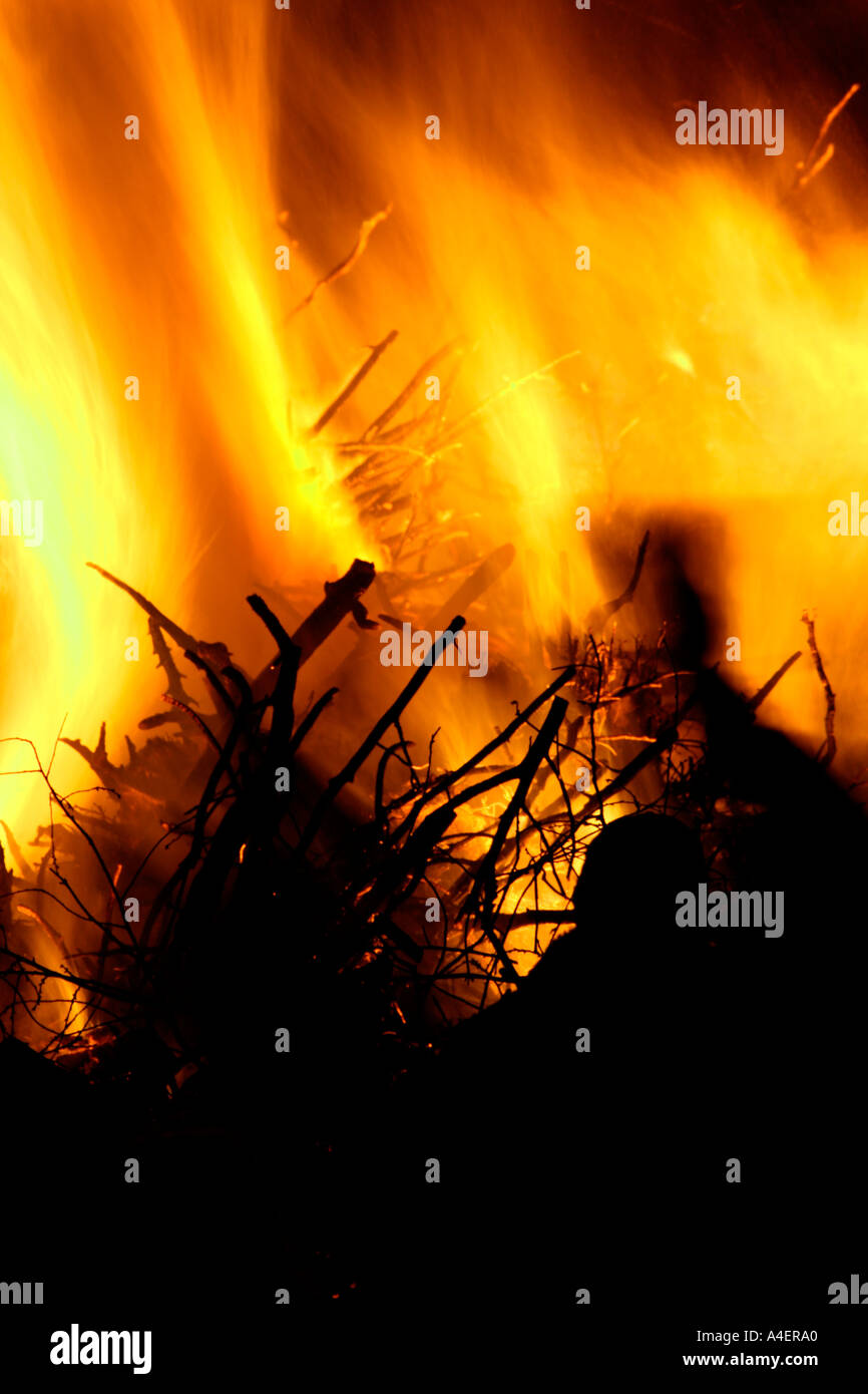Bonfire lit on eastern in the north german province of lower saxony ...