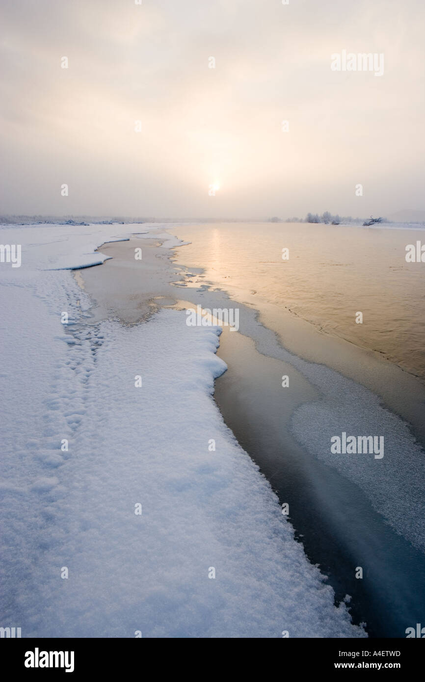 alaska matanuska river matanuska valley january sunrise Stock Photo - Alamy