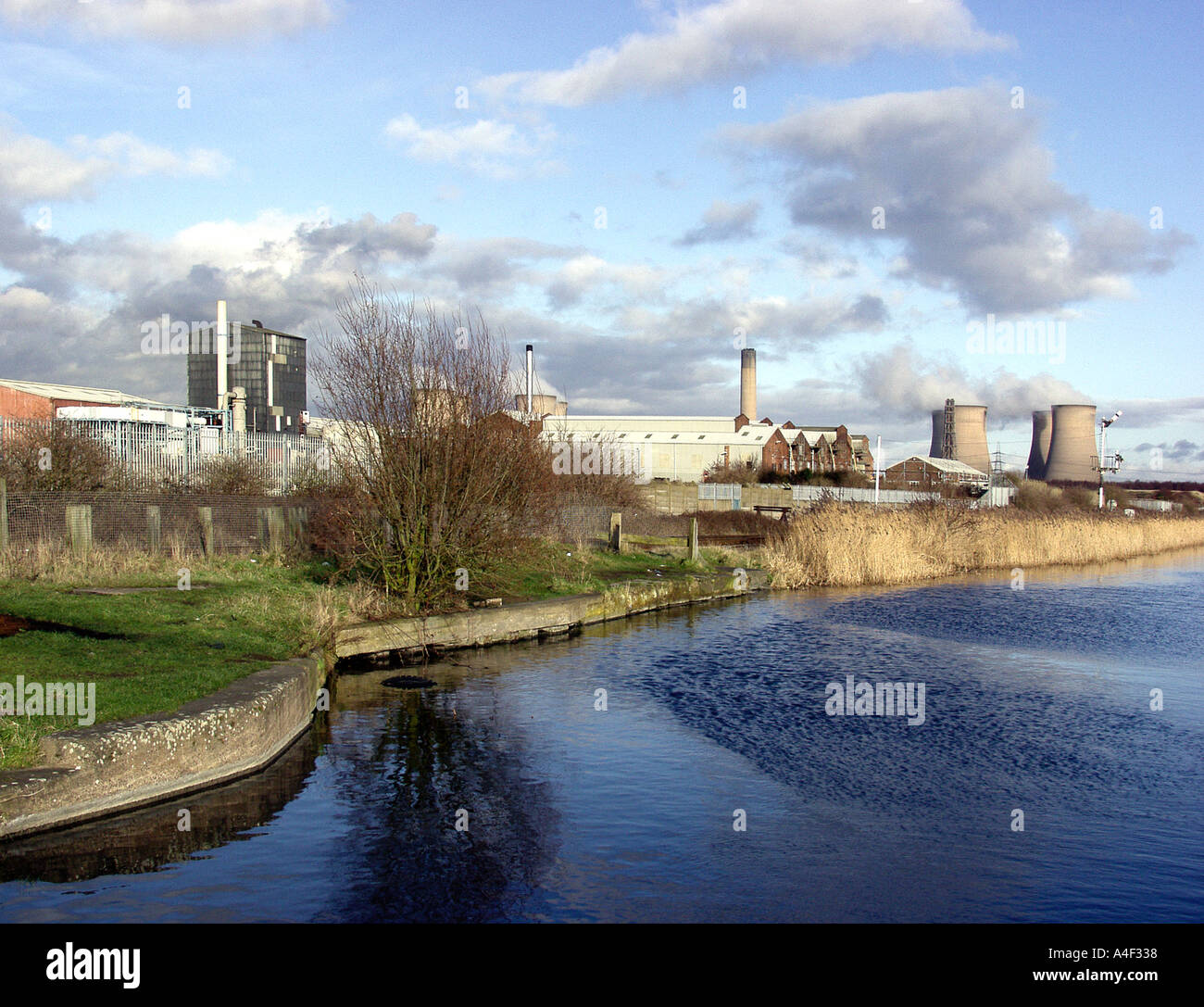 Industrial Canal leading through to power station Stock Photo - Alamy
