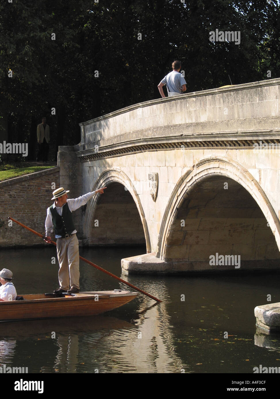 Traditional Punting River Cam Punter with typical Straw Boater and ...