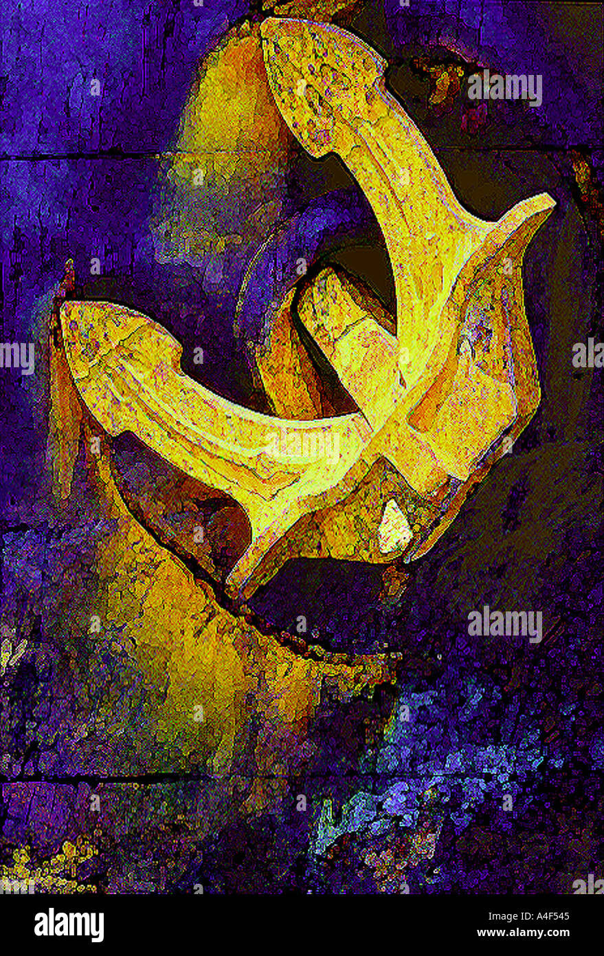 posterized abstract of ships anchor Stock Photo - Alamy