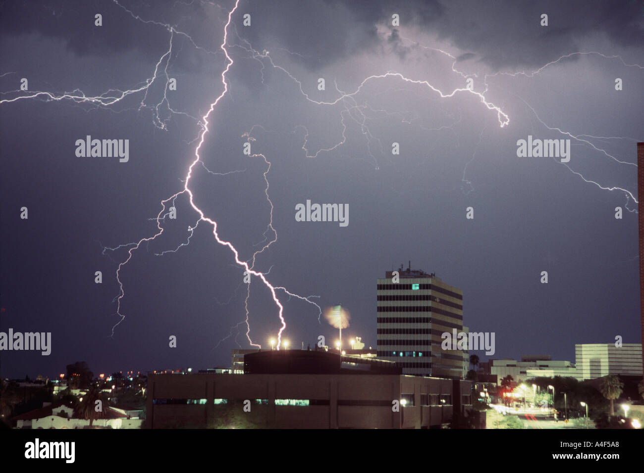 Lightning over downtown Tucson Stock Photo - Alamy