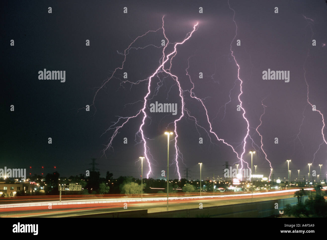 Lightning over Tucson Stock Photo - Alamy