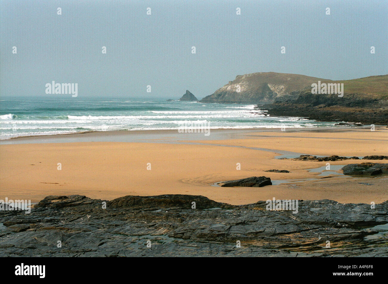 Beach in North Cornwall in October Stock Photo - Alamy
