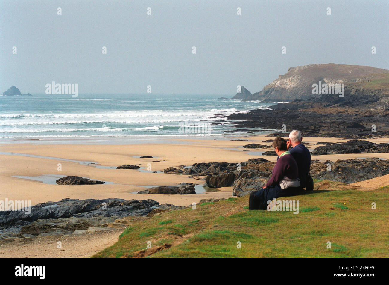 Beach in North Cornwall in October Stock Photo - Alamy