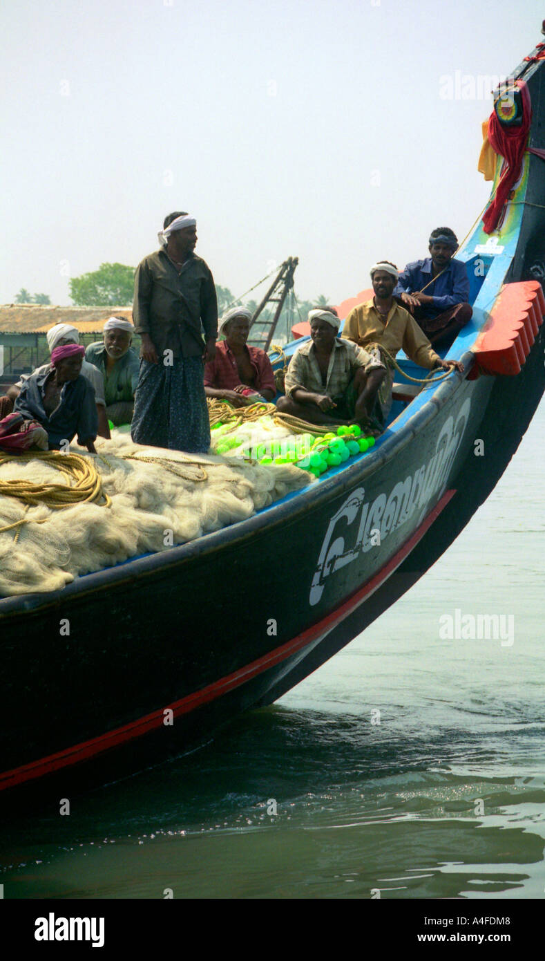 Fishermen returning with the morning catch, Kerala, India Stock Photo ...