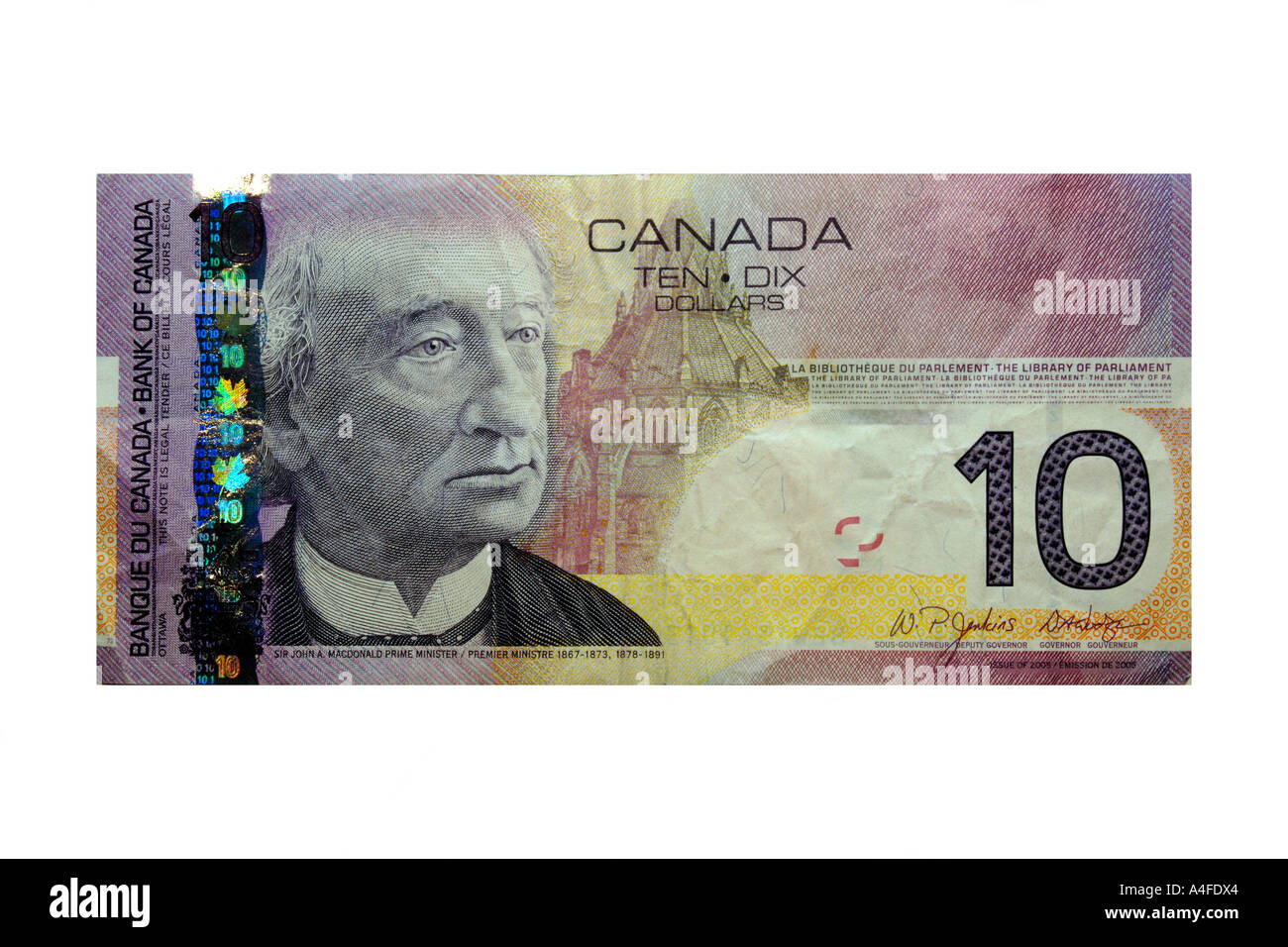 Ten dollar bill canada Cut Out Stock Images & Pictures - Alamy