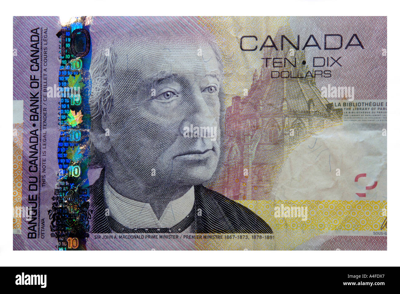 Ten dollar bill canada Cut Out Stock Images & Pictures - Alamy