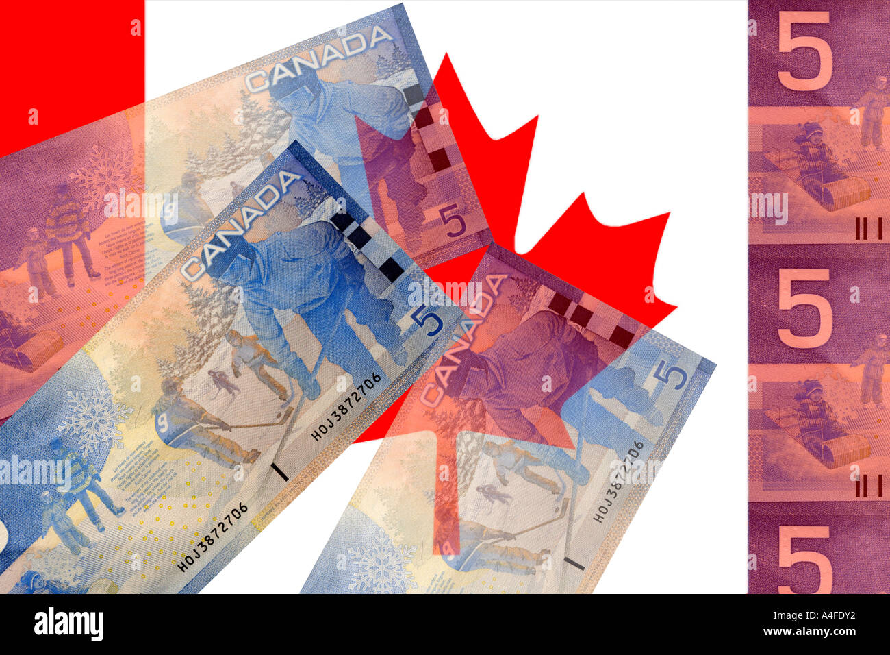 Canadian Bank Notes Stock Photo - Alamy