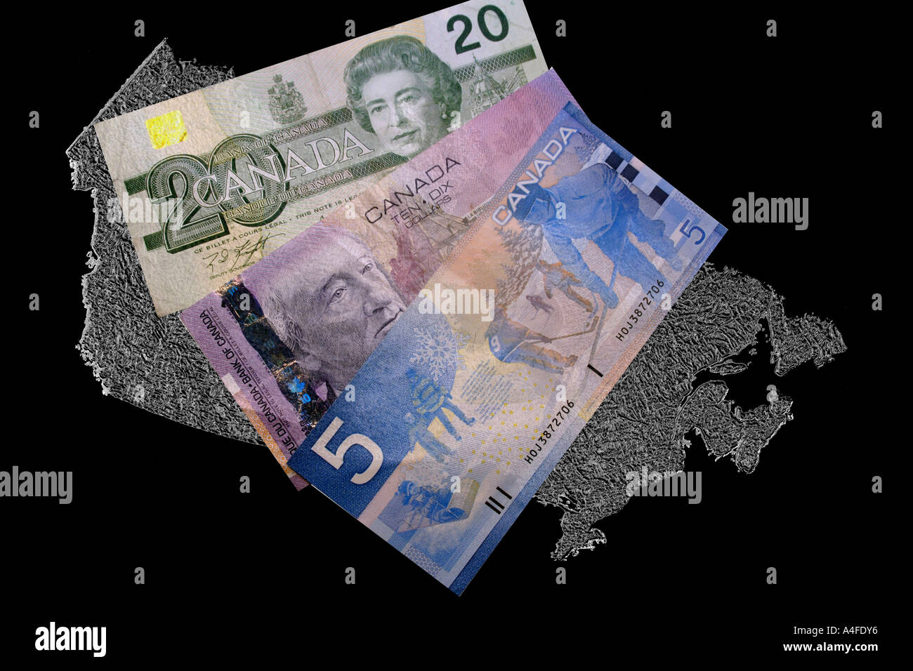 Canadian Bank Notes Stock Photo - Alamy