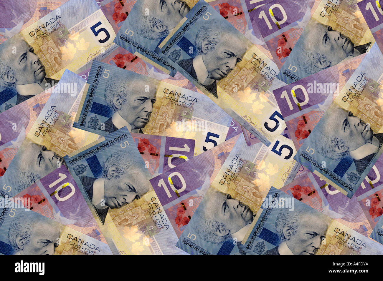 Canadian Bank Notes Stock Photo - Alamy