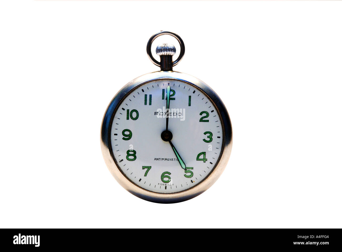 Pocketwatch set at 5 o'clock Stock Photo - Alamy