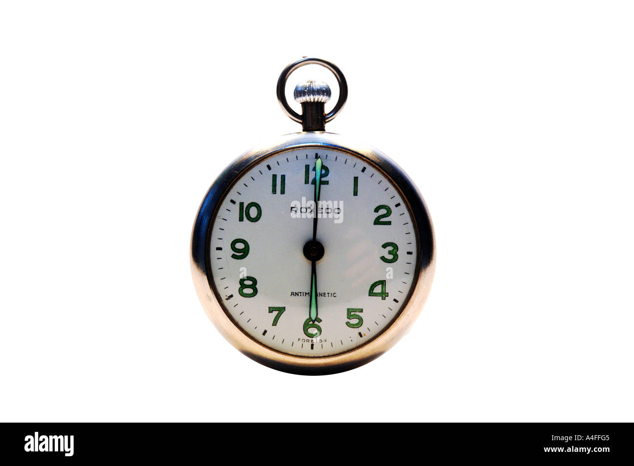 Pocketwatch set at 6 o'clcok Stock Photo - Alamy