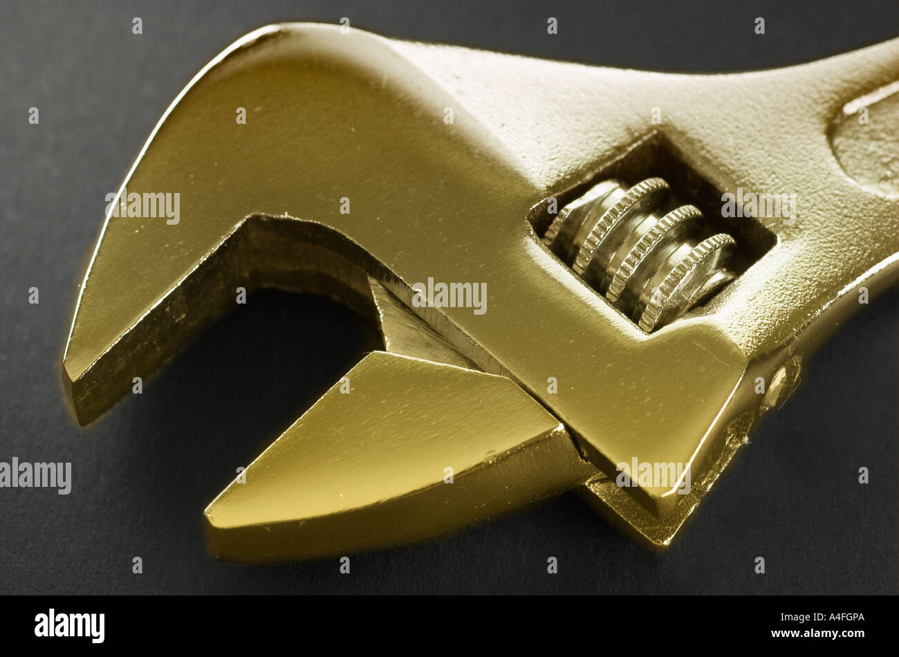 6 inch Adjustable Wrench Gold Stock Photo - Alamy