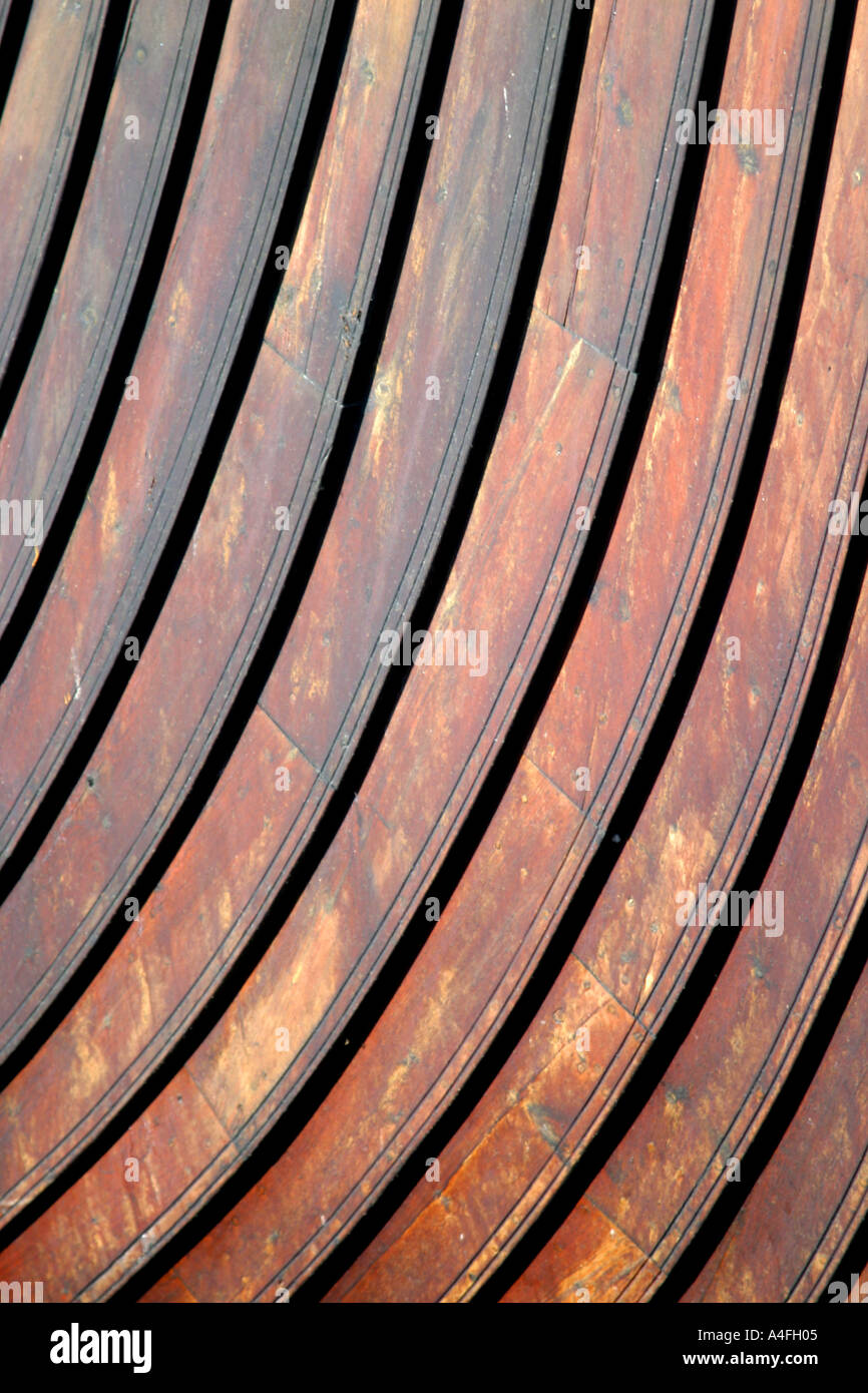 The side of an old Swedish viking ship made from wood Stock Photo - Alamy