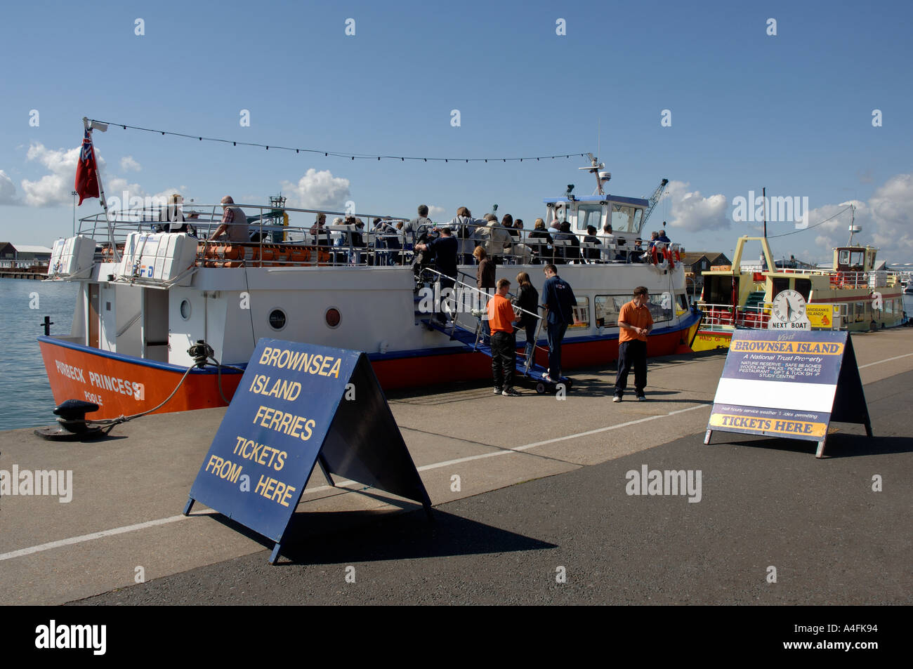 Brownsea Island Ferry Poole Quay With People Boarding Stock Photo - Alamy