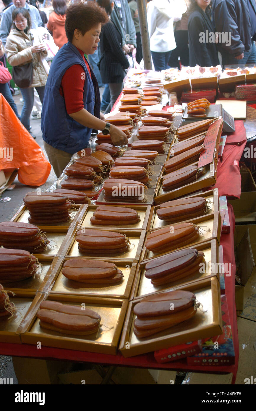 Fish roe for sale at traditional street market Taipei Taiwan Republic ...