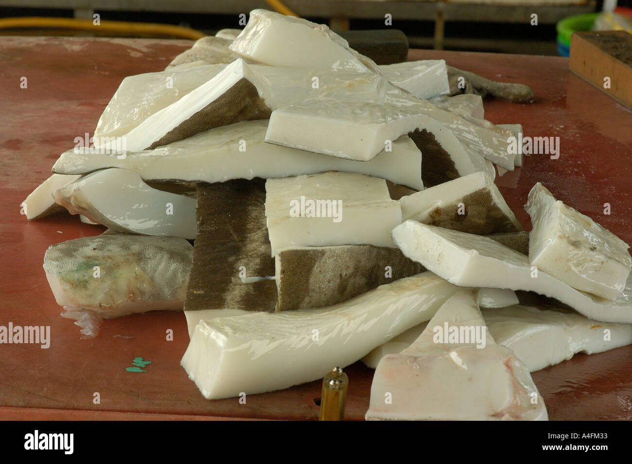 Slices of whale shark meat tofu shark Suao Taipei Taiwan Republic of ...