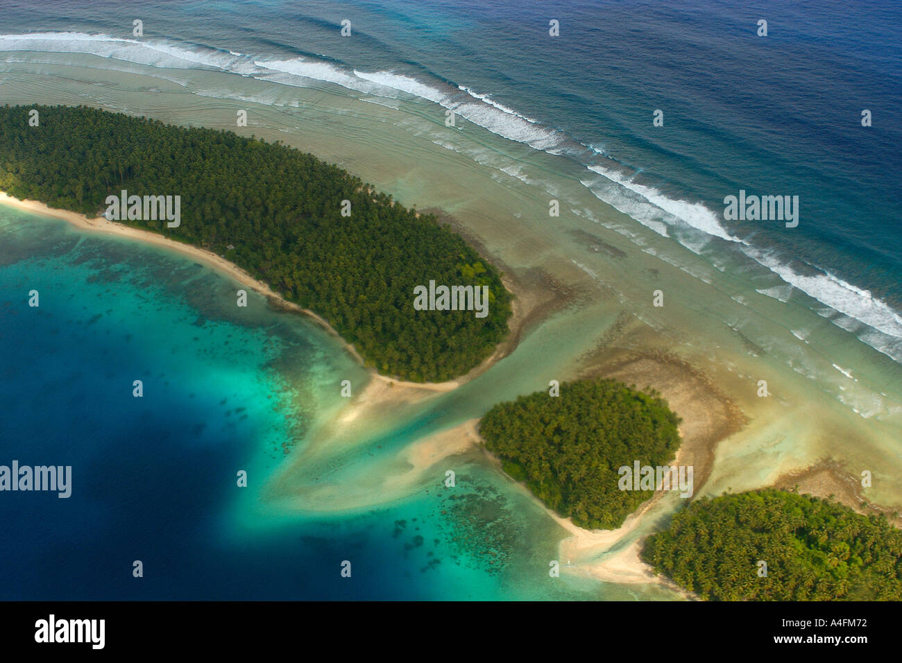 Aerial view of atoll near Majuro Marshall Islands N Pacific Stock Photo ...
