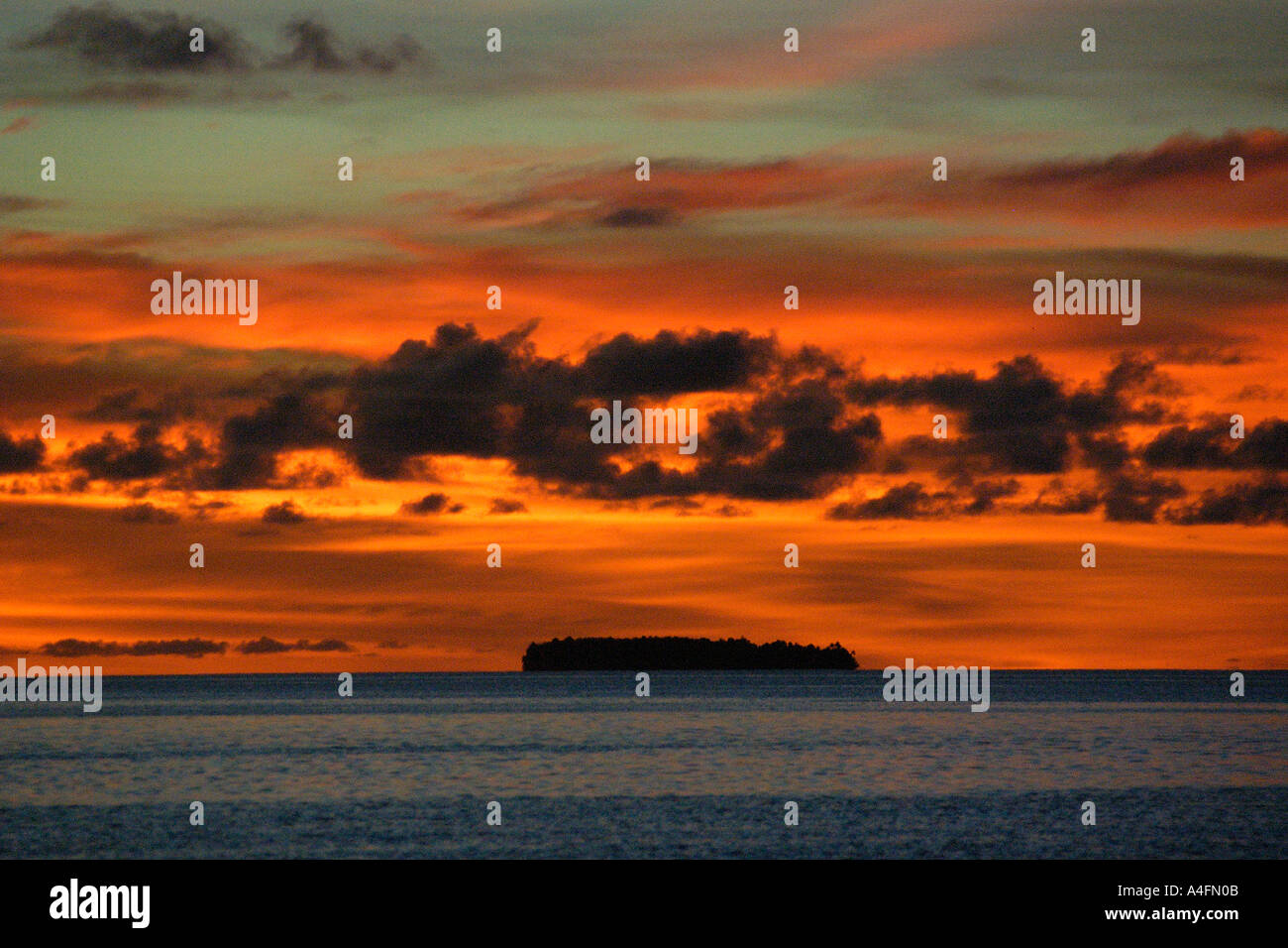 Sunset and island Namu atoll Marshall Islands N Pacific Stock Photo - Alamy
