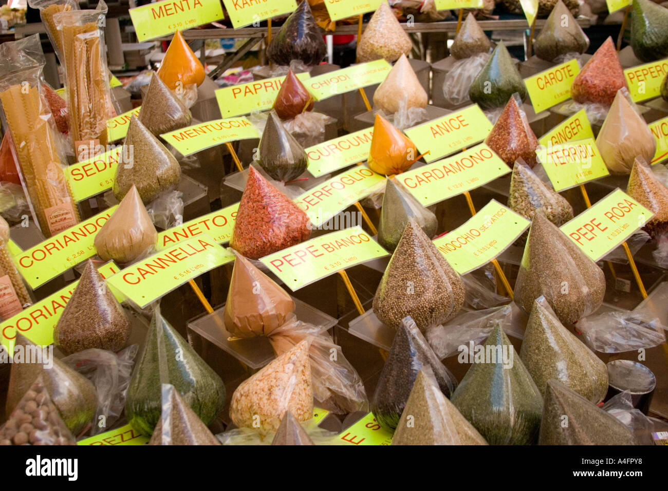spices in rome market Stock Photo - Alamy