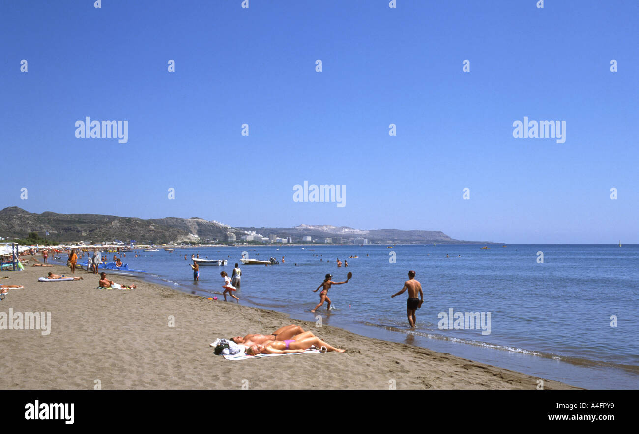 Faliraki beach Rhodes Greece Stock Photo - Alamy