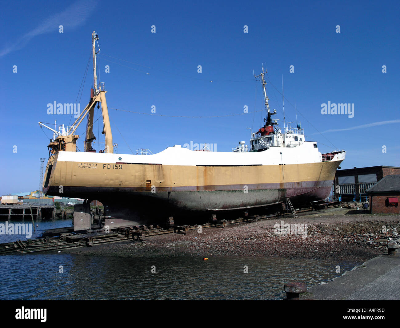 The Trawler Jacinta on the slips Stock Photo - Alamy