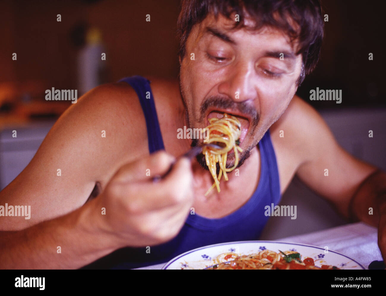 Italy Tuscany Donatello eating spaghetti Stock Photo - Alamy