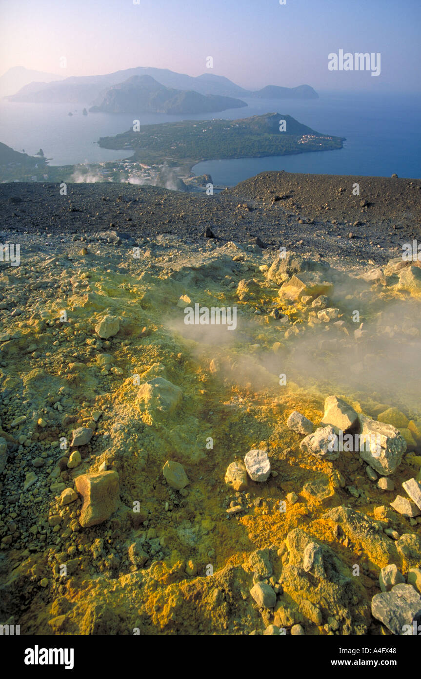 Italy Eolie Islands Volcano Island sulphur gas area Stock Photo - Alamy