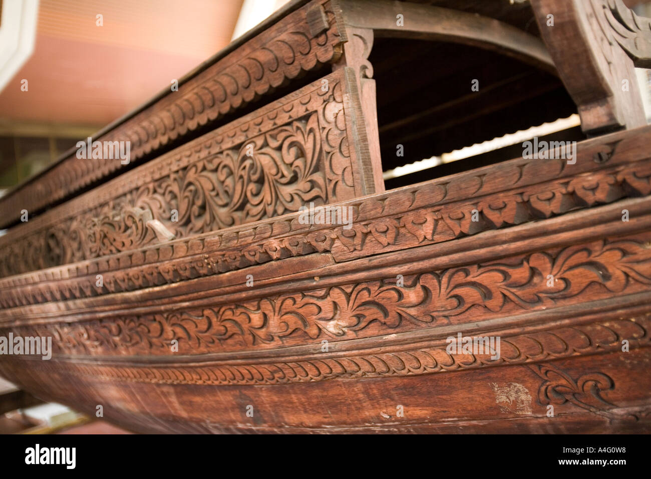 Malaysia Borneo Kota Kinabalu Sabah State Museum carved wooden boat ...