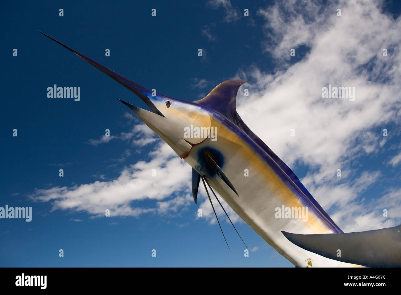 Malaysia Borneo Sabah Kota Kinabalu swordfish monument city symbol ...