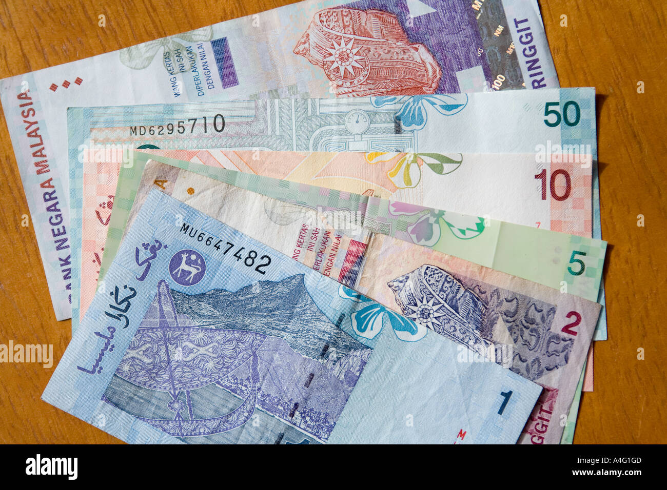 Malaysia Borneo Sabah Money Malaysian paper currency notes Stock Photo ...