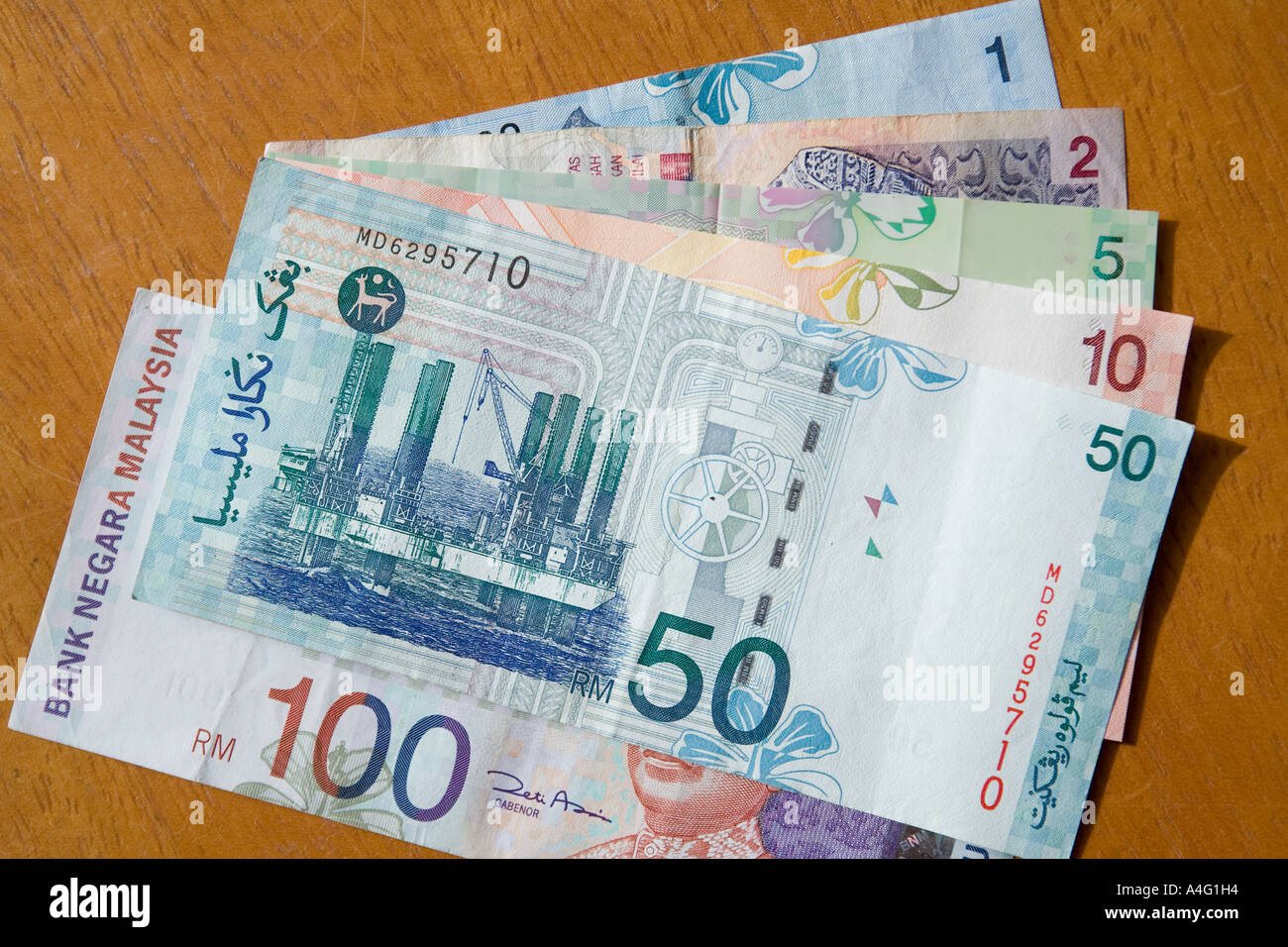 Malaysia Borneo Sabah Money Malaysian paper currency notes Stock Photo ...