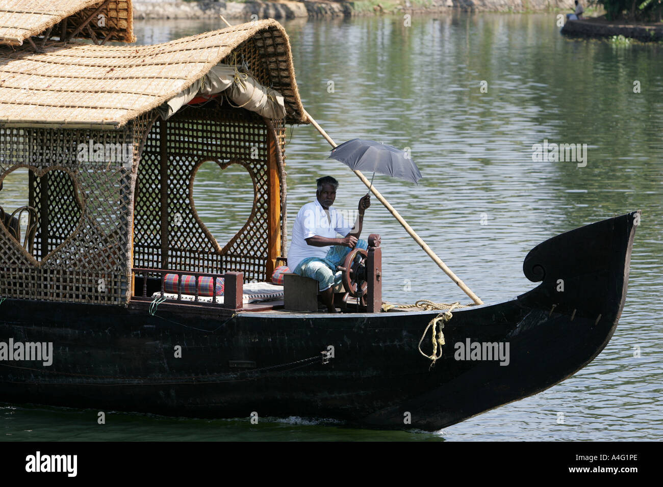IND, India, Kerala : Typical rice boats on the Backwaters, a canal ...