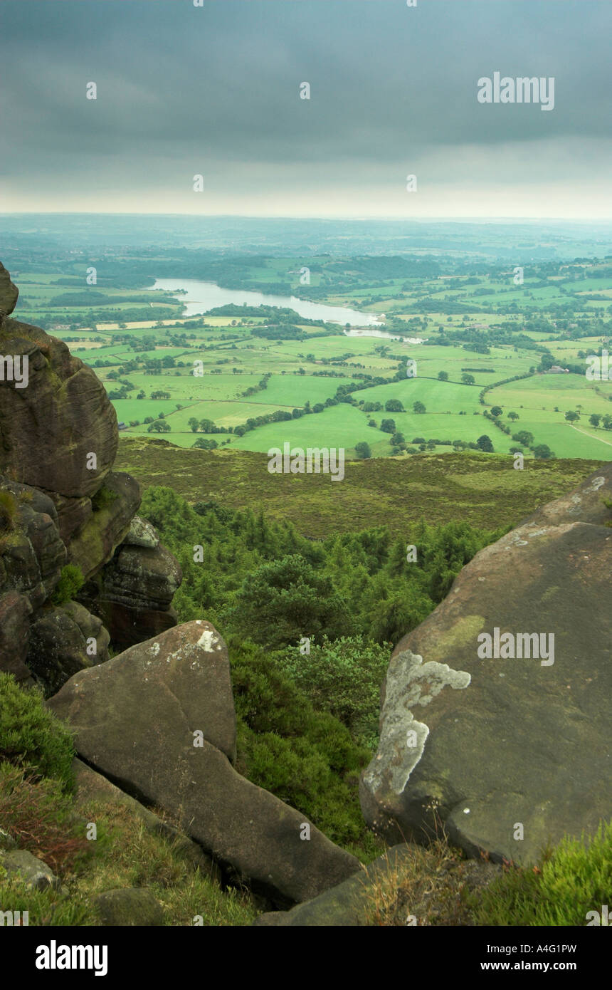 Tittesworth Reservoir seen from the Roaches Stock Photo - Alamy