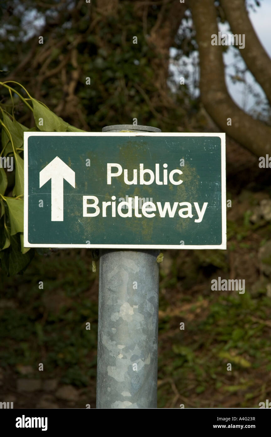 a public bridleway sign in cornwall,england Stock Photo - Alamy