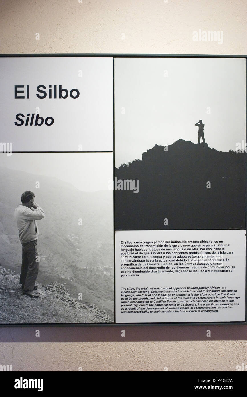 whistle language El Silbo in National Park visitor centre Juego de ...