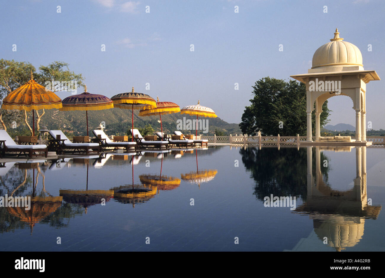 IND India Udaipur Luxury Hotel resort of the Oberoi group Udaivilas at ...