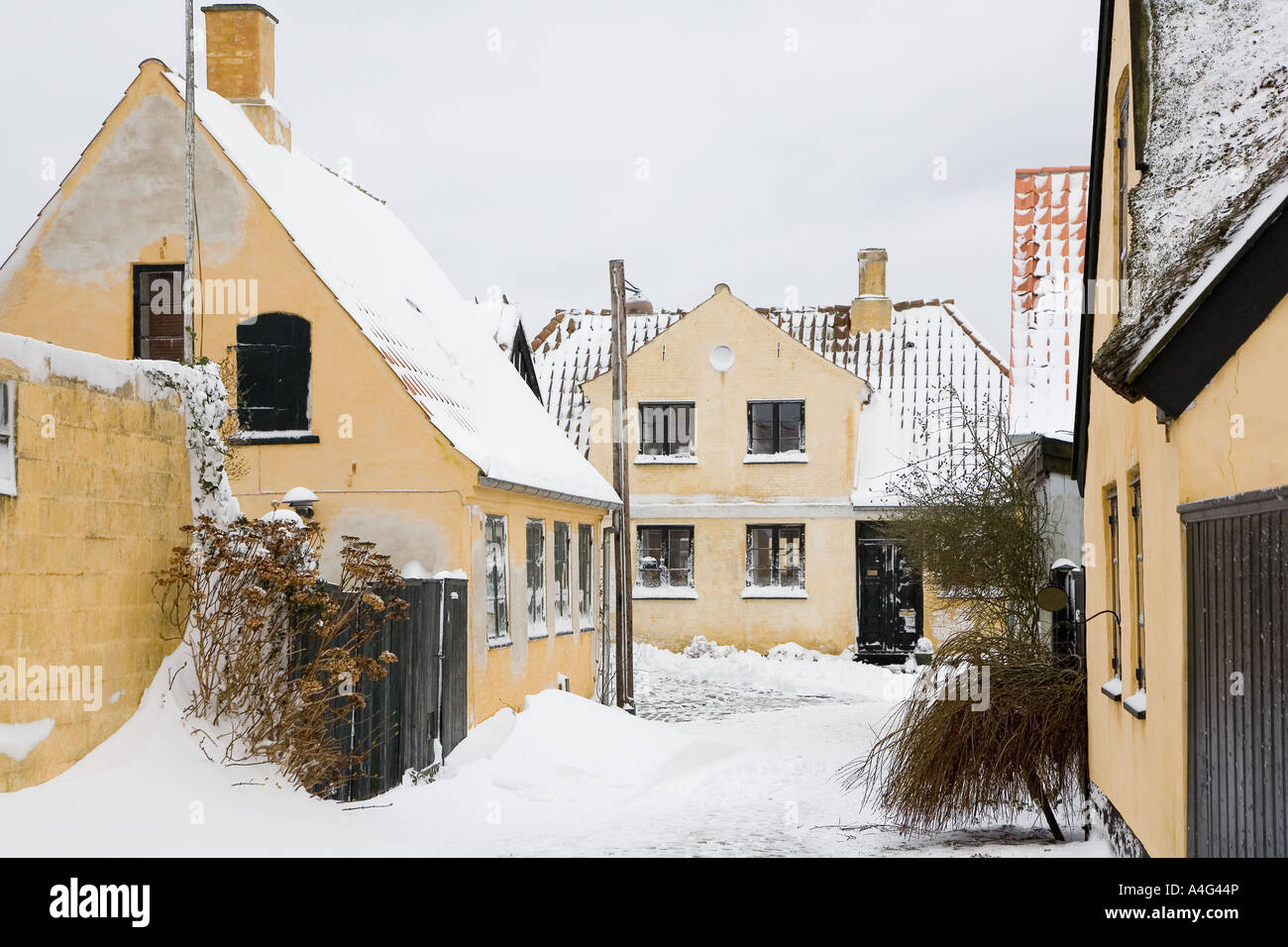 Snow covered village Stock Photo - Alamy
