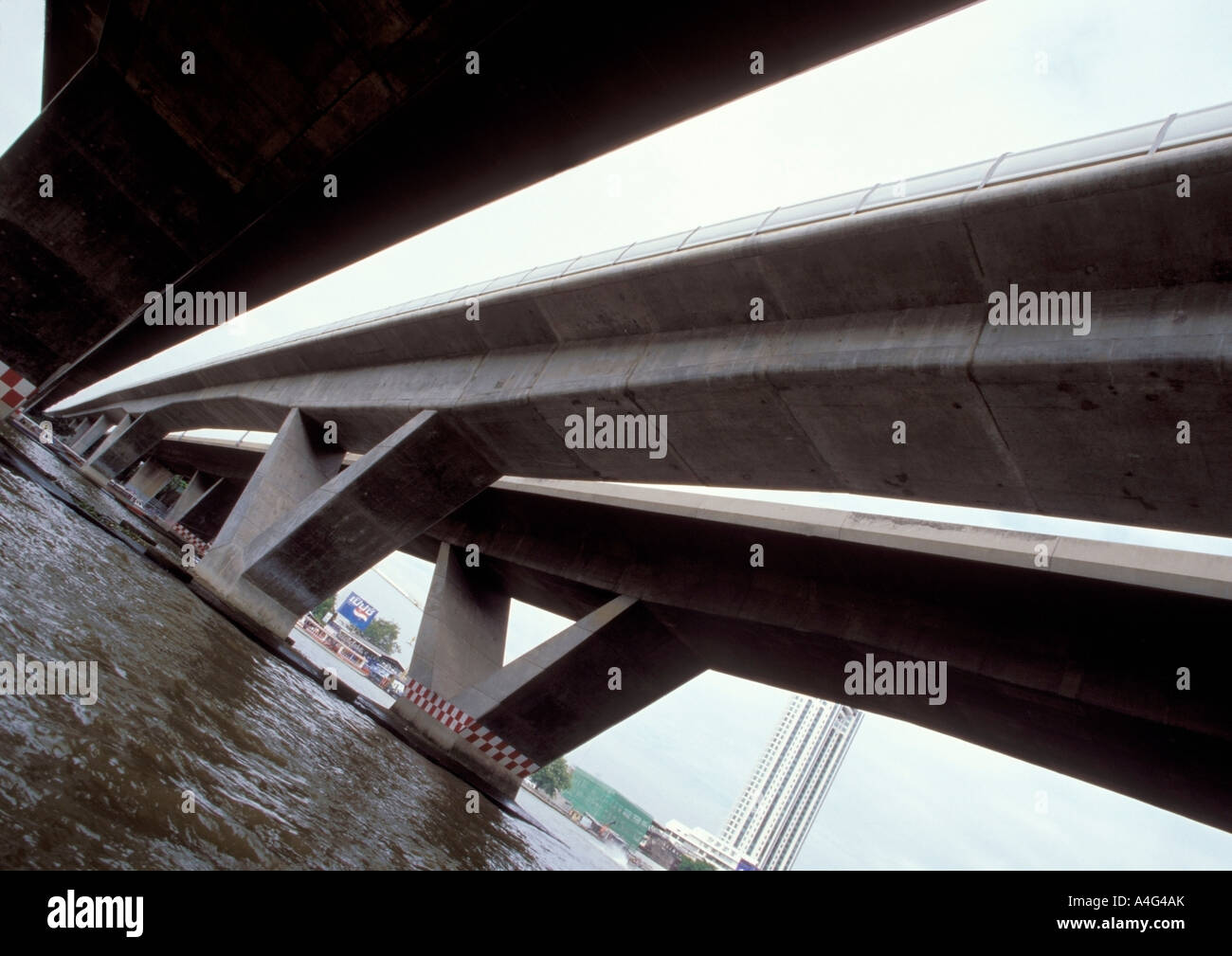 The underneath of the Taksin bridge in Bangkok in Thailand Stock Photo ...