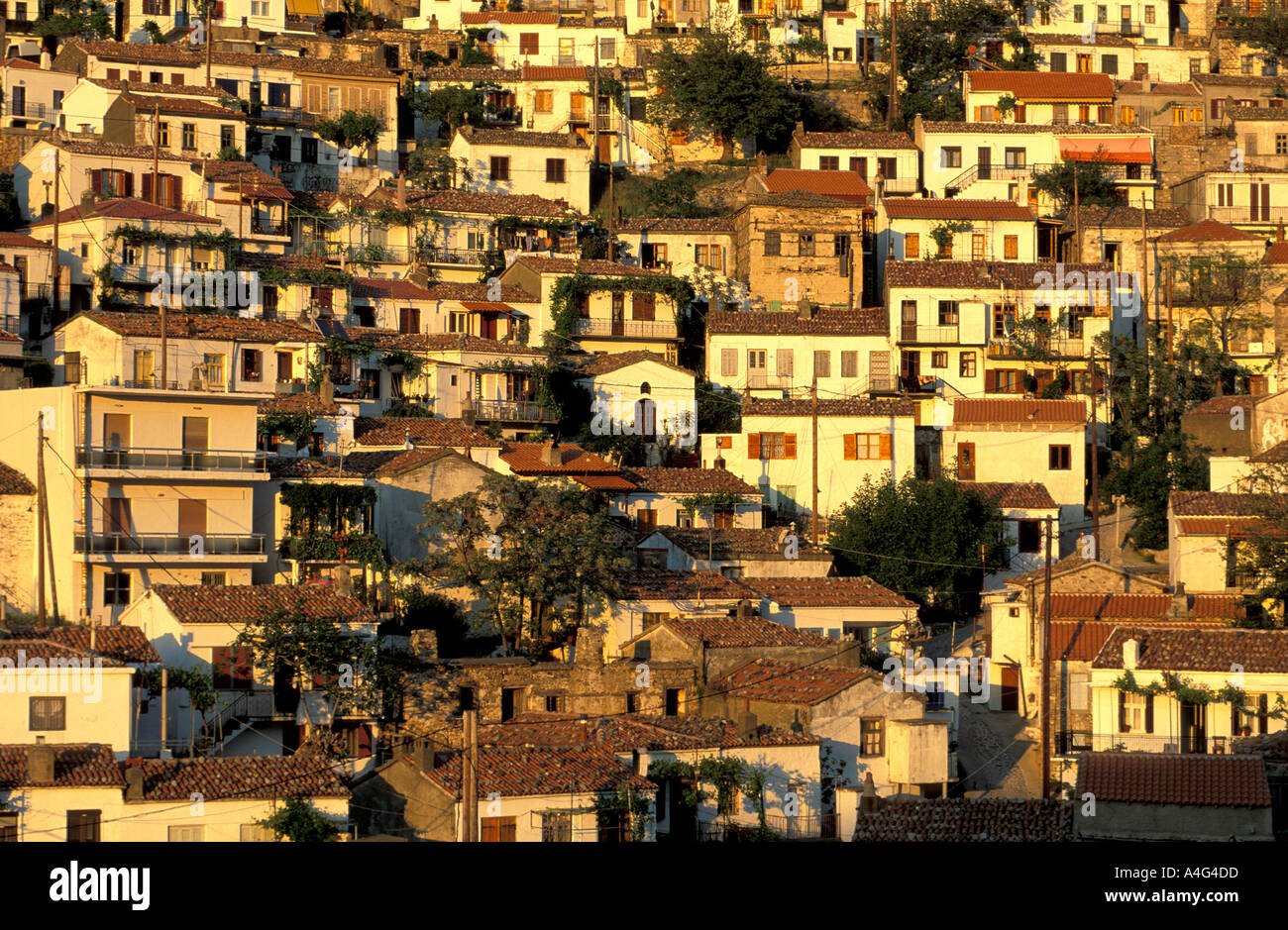 historic center of Chora Samothraki island Stock Photo - Alamy