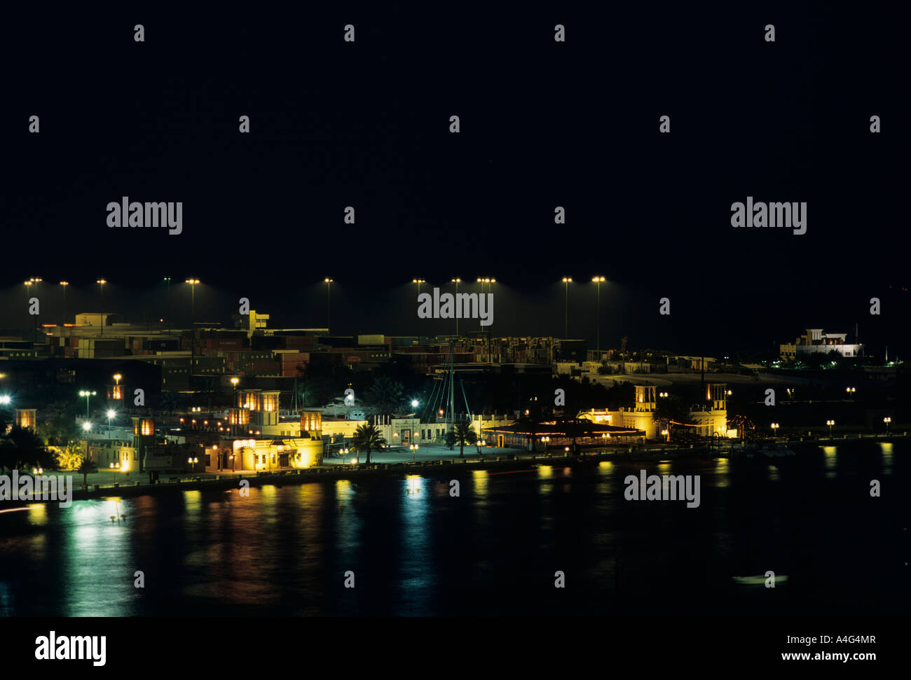 Dubai heritage Village and Port Rashid Stock Photo - Alamy