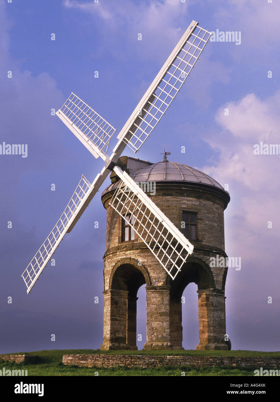 The stone built windmill at Chesterton in Warwickshire, England Stock ...