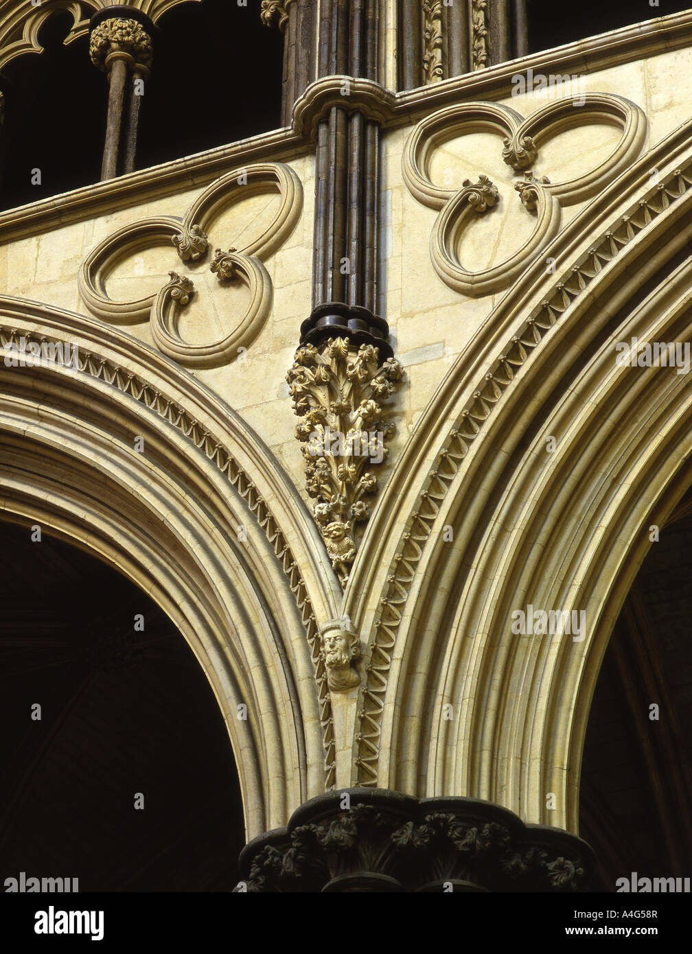 The famous Lincoln Imp carved in stone high up to the north side of the ...