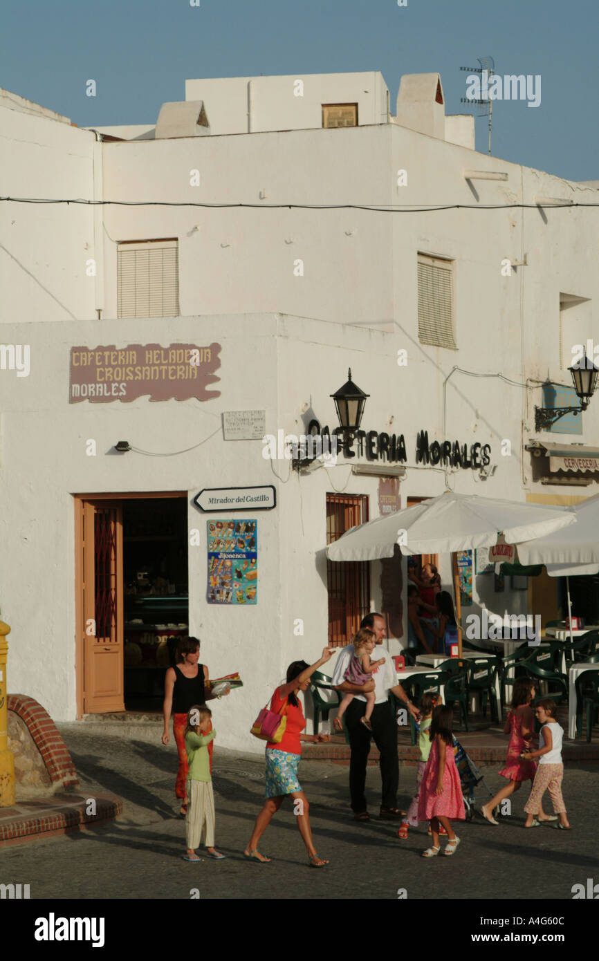 White building in town centre of old Mojacar Andalusia Spain Stock ...
